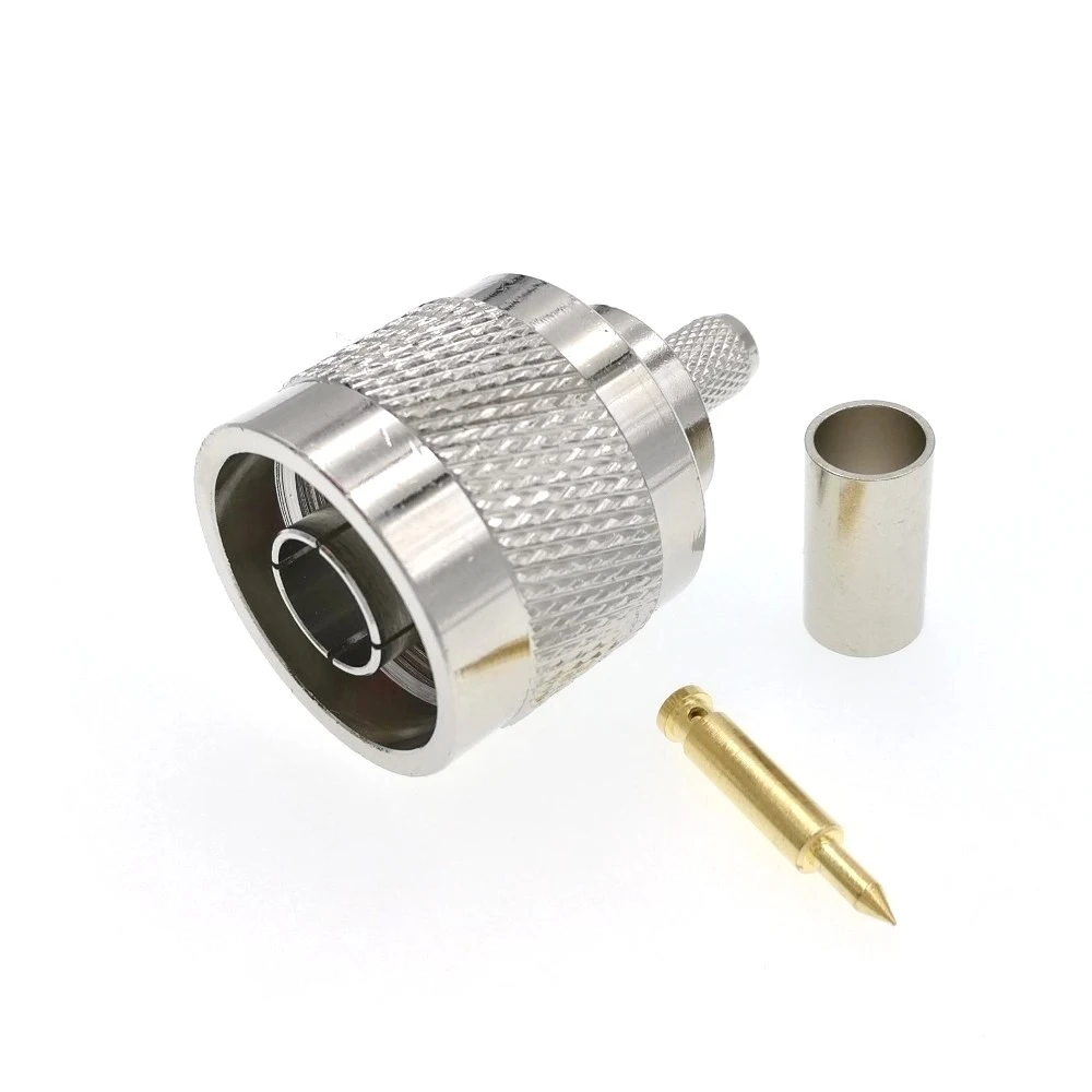 50pcs N Male Plug Crimp For Rg58 Rg142 Lmr195 Rg400 Cable Straight Rf ...