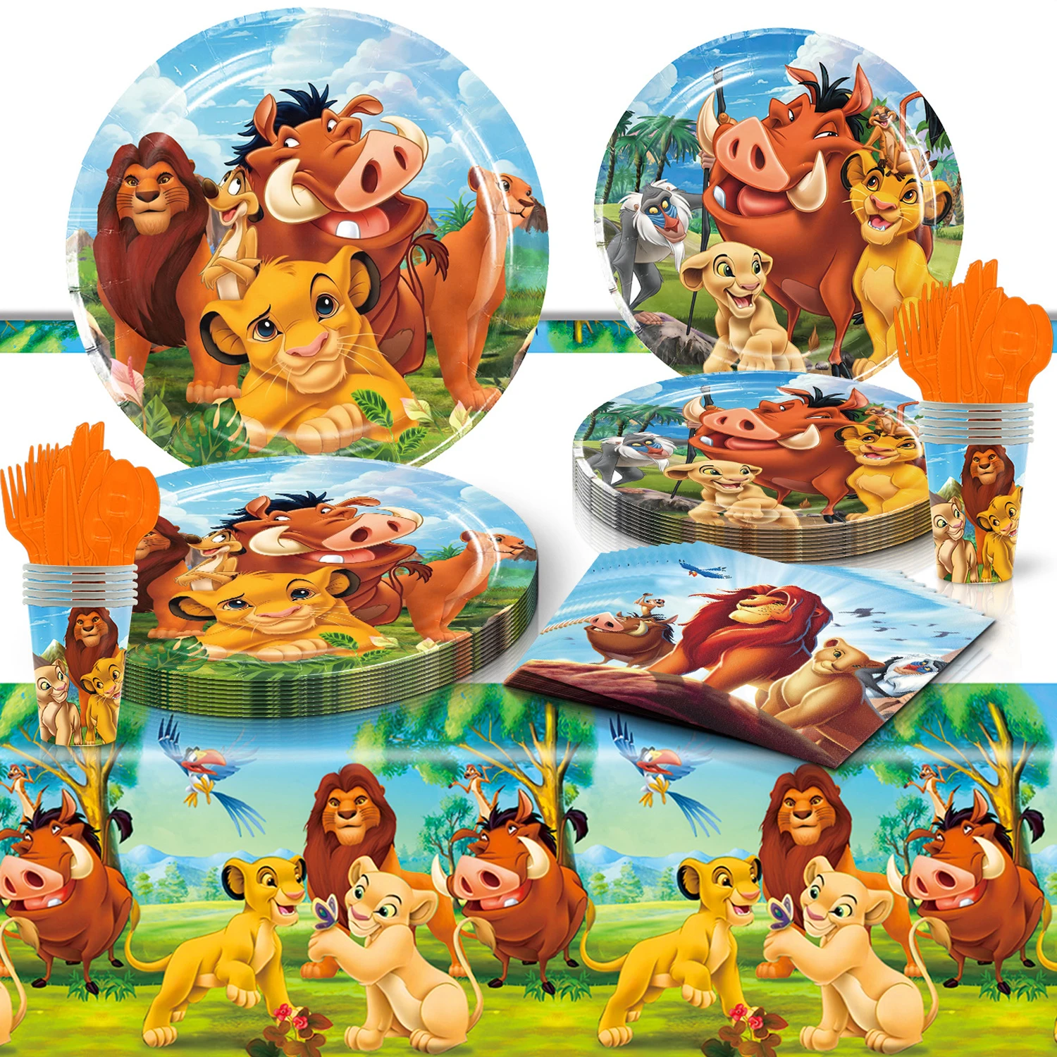 New-Lion-King-Simba-Birthday-Party-Decorations-Disposable-Tableware ...
