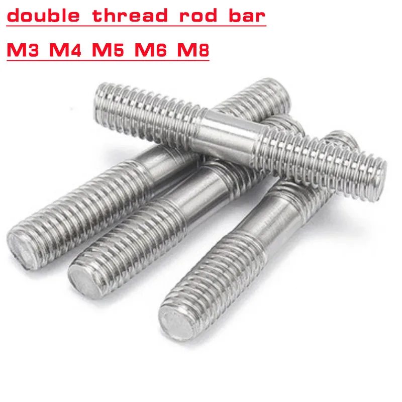 2-5pcs-Double-End-Thread-Rod-M3-M8-304-Stainless-Steel-Headless-Stud ...