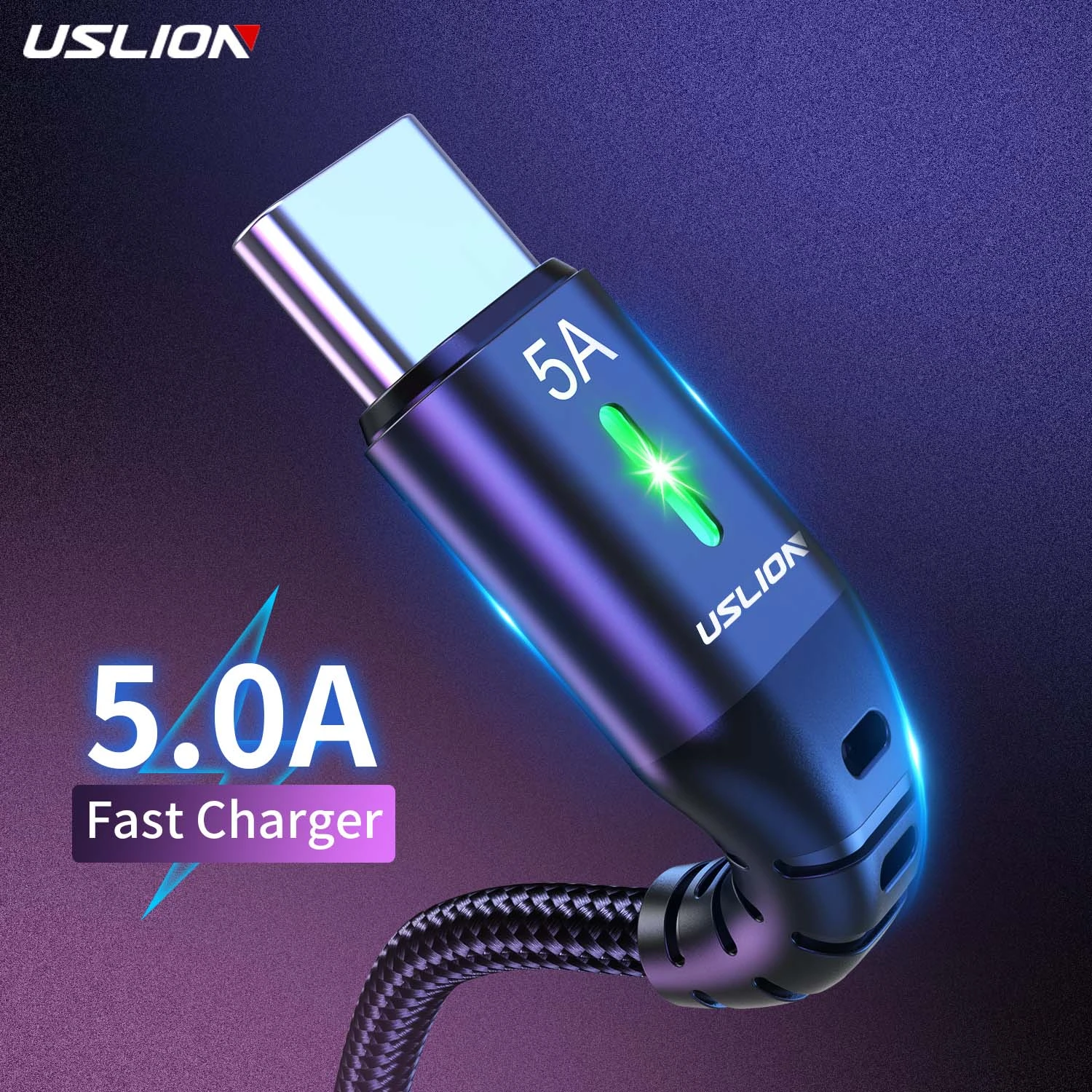 Uslion 5a Usb Type C Cable Mobile Phone Fast Charging Data Cord For ...