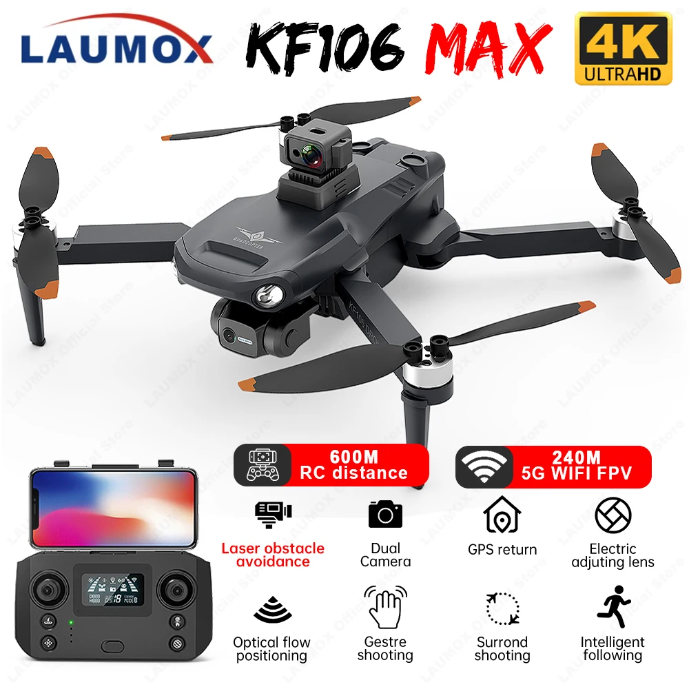 KF106 / KF106 Max GPS 드론, 4K 프로페셔널 3 축 짐벌 HD 카메라, 2.4G WiFi 브러시리스 모터 RC 쿼드콥터 VS KF102 드론 ...