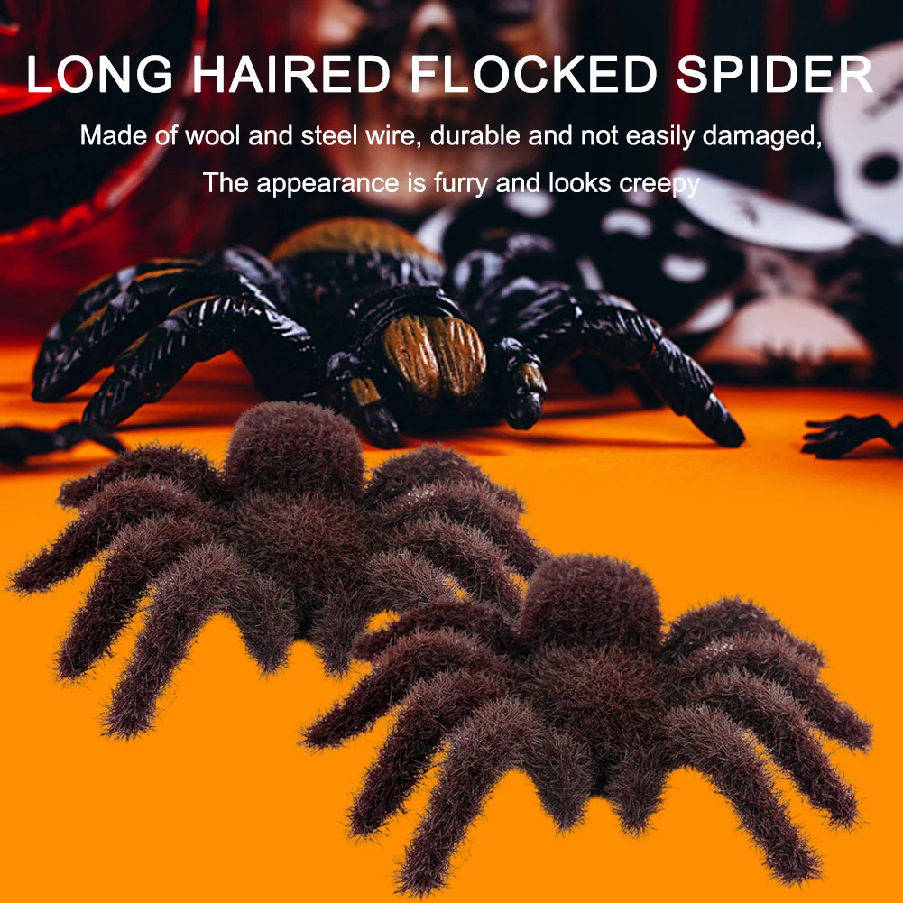 Halloween Spider Decoration Outdoor Realistic Hairy Scary Spider Black ...