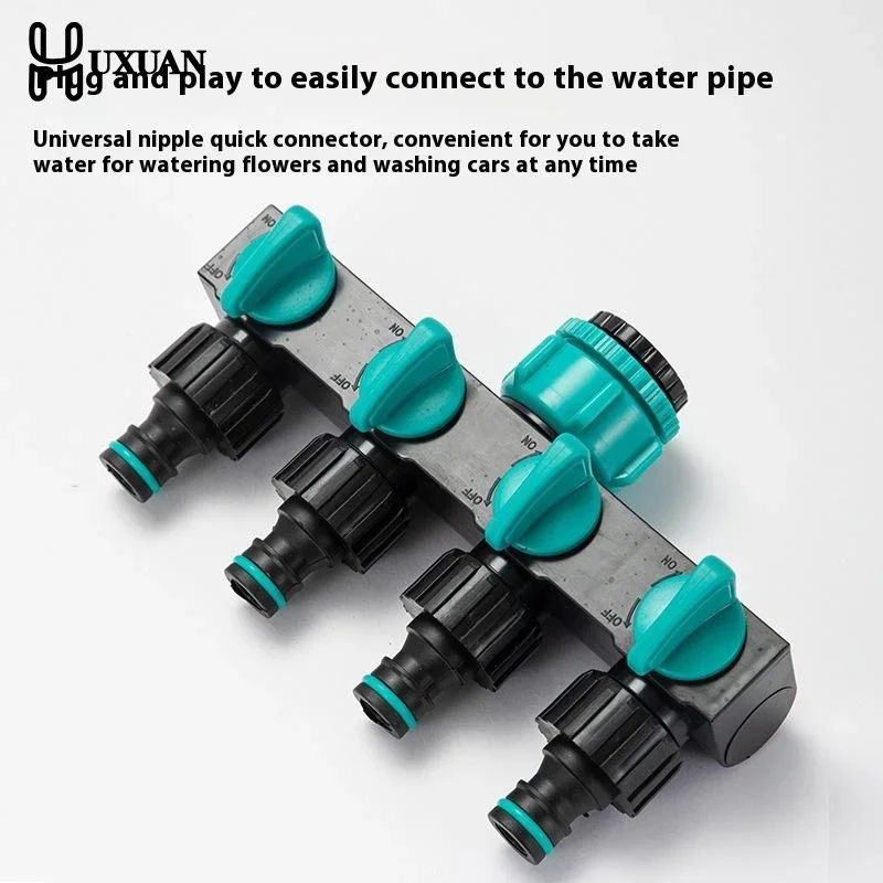 4-Way Water Splitters 1" to 3/4" to 1/2" Thread European Standard ...