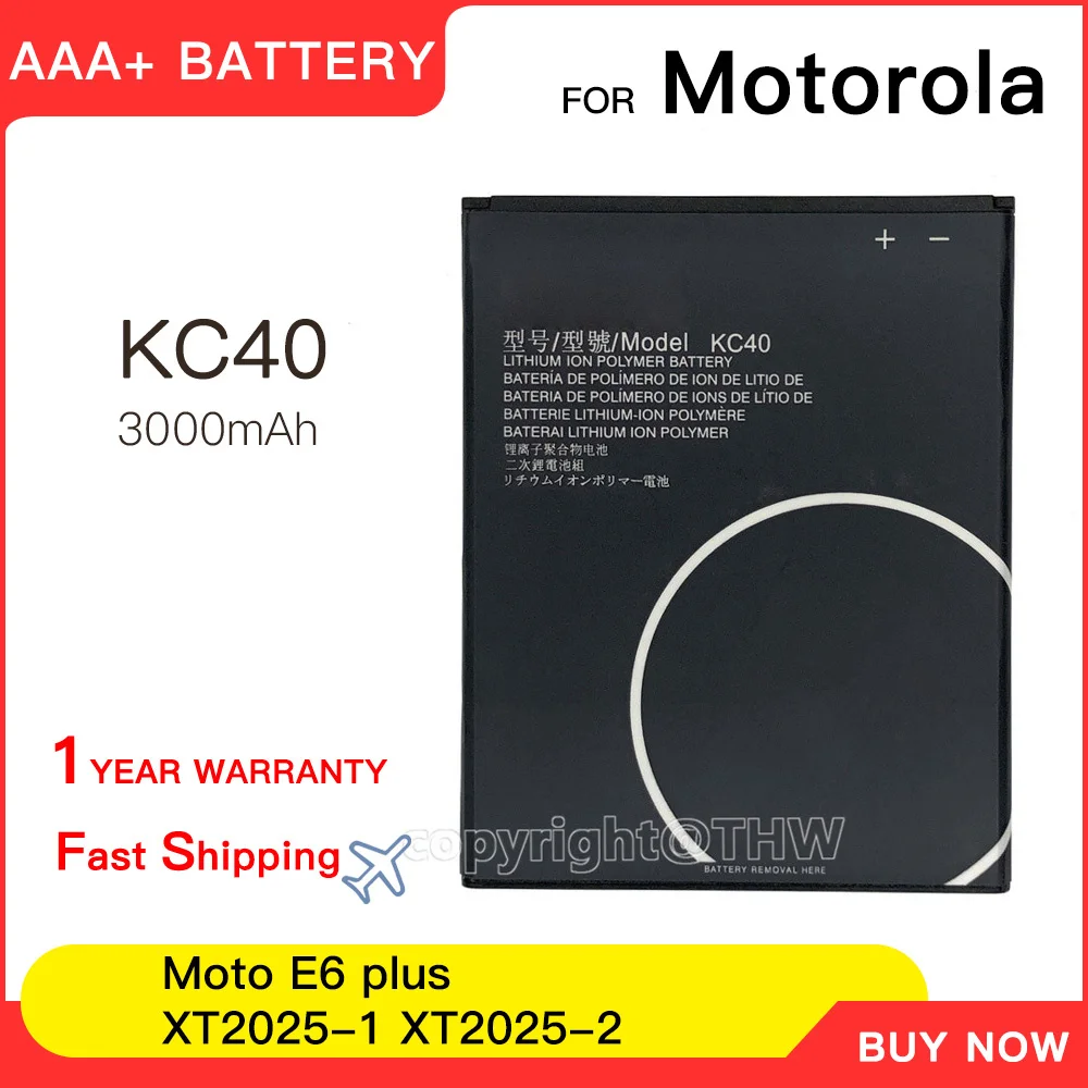 100% genuine KC40 New 3000mAh Battery For Motorola Moto E6 Plus XT2025 ...