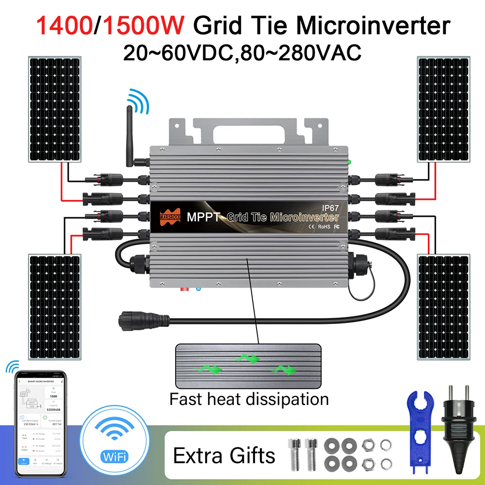 1400W-1500W-Grid-Tie-Microinverter-Inverter-DC20-60V-AC-80-265V-With ...