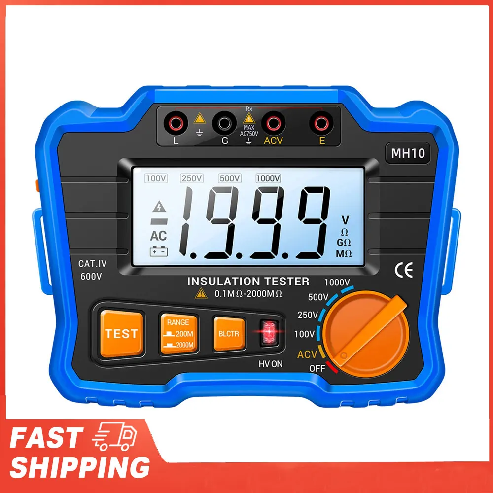 ANENG MH10 Digital Megohmmeter Insulation Resistance Tester 100V/ 250V ...