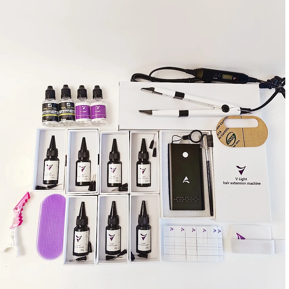 V-Light-Technology-Hair-Extension-Machine-Traceless-tape-white-Hair ...