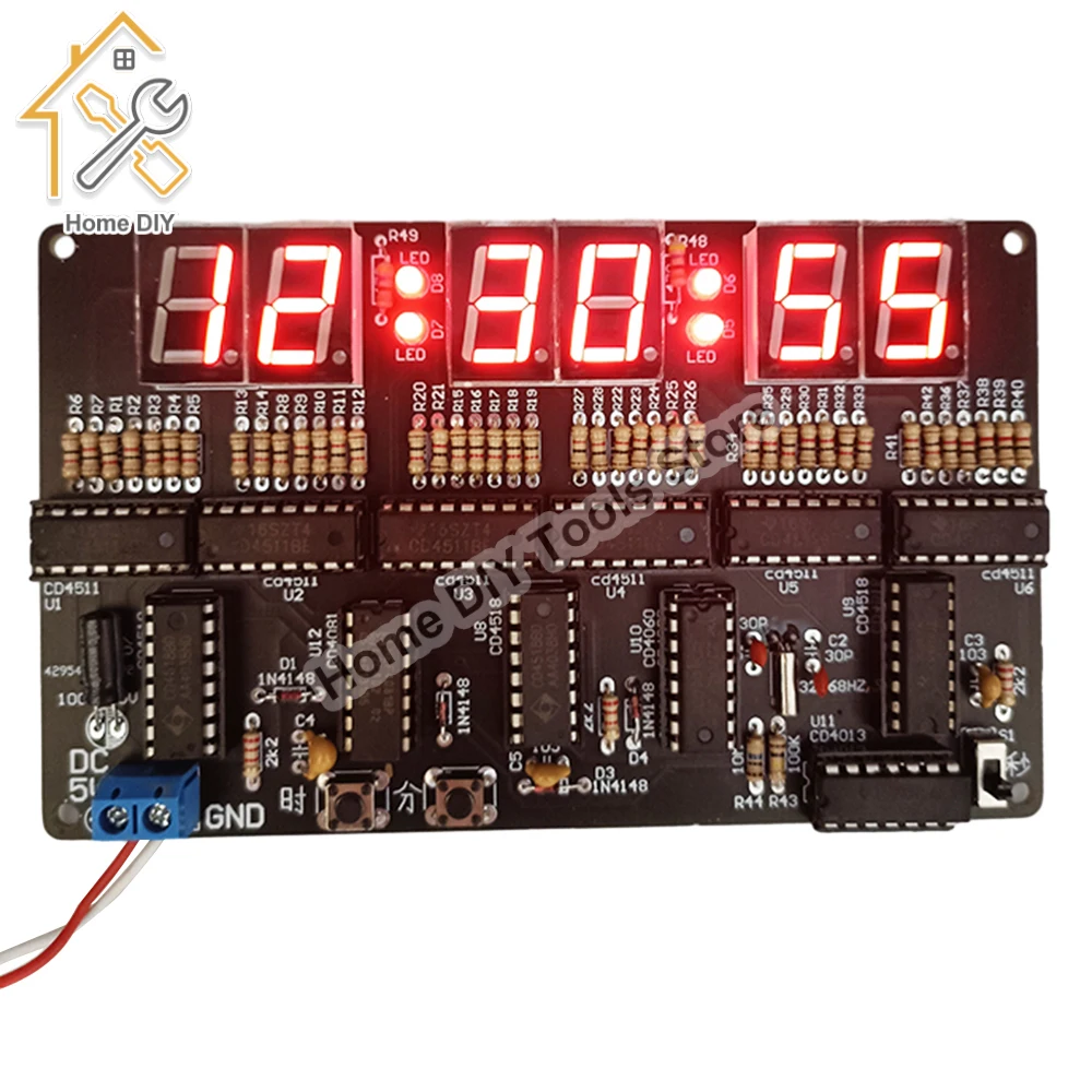 DC4-5V-5-5V-6-bit-Digital-LED-Display-Electronic-Clock-Production-Suite ...