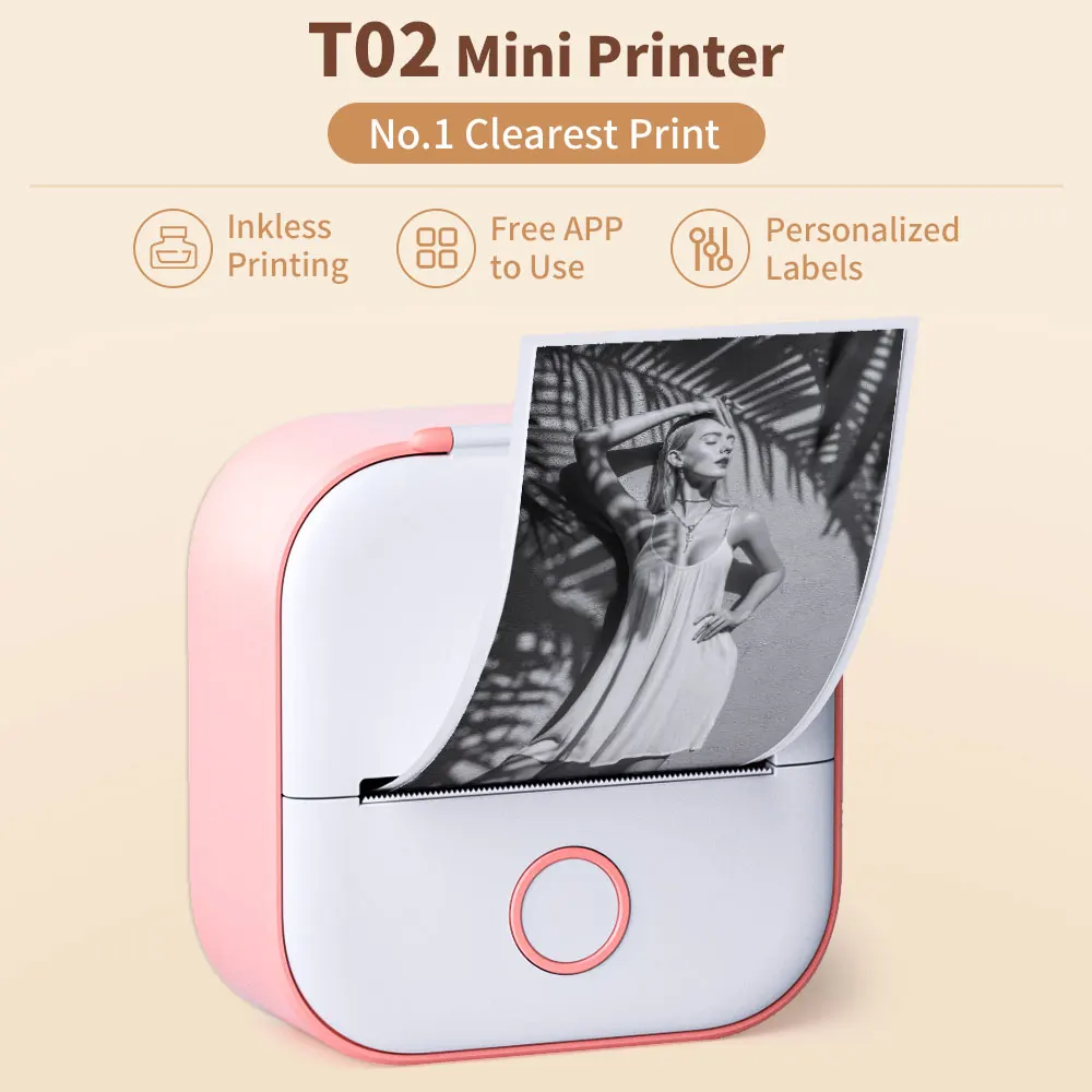 Phomemo Portable Mini Thermal Printer T02 Mini Pocket Label Printer DIY ...