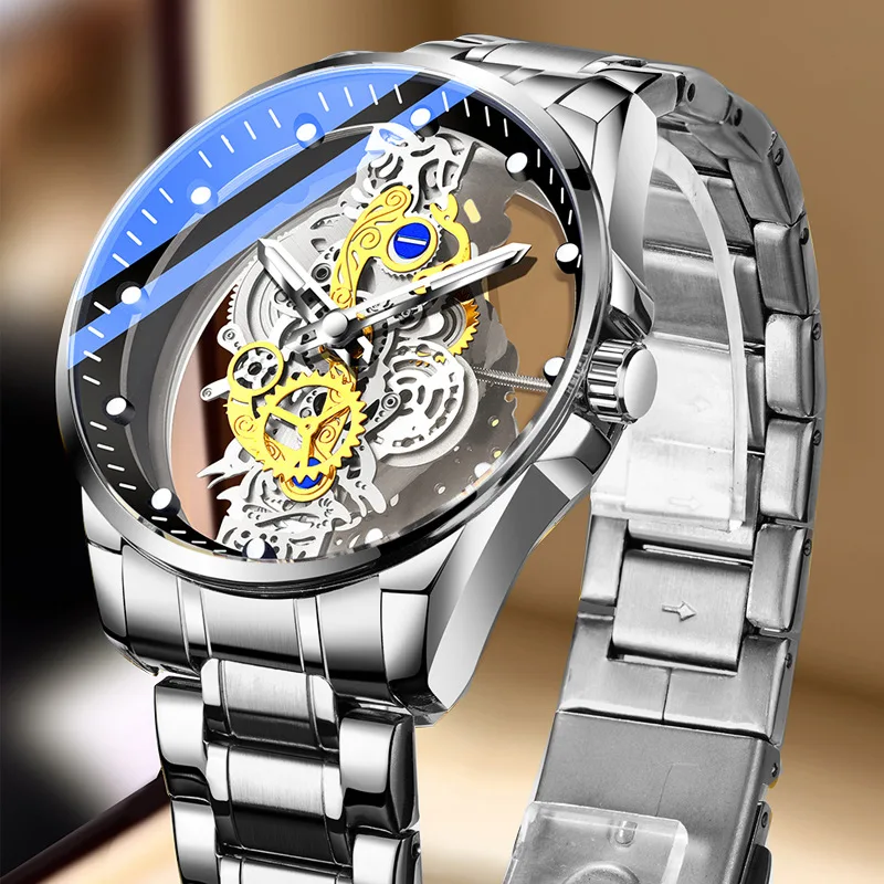 Reloj-de-pulsera-de-cuarzo-transparente-para-hombre-relojes-mec-nicos ...