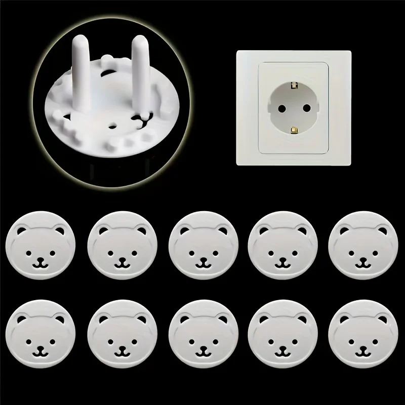 10pcs-Bear-EU-Power-Socket-Electrical-Outlet-Baby-Kids-Child-Safety ...