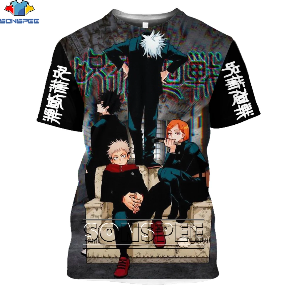 SONSPEE-3D-Print-Anime-Jujutsu-Kaisen-Gojo-Satoru-T-Shirt-Summer-Design ...