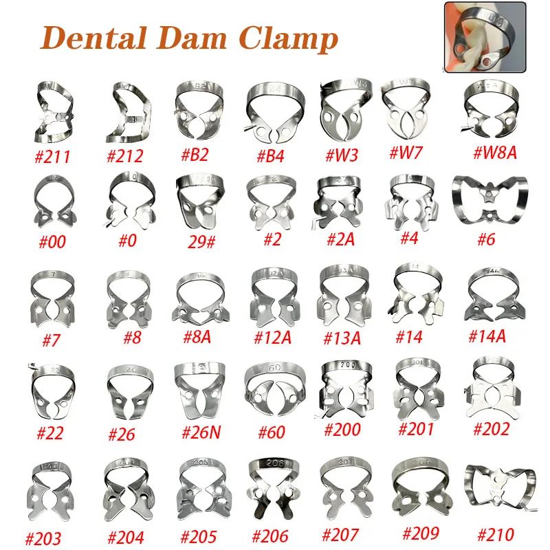 1PC-Dental-Rubber-Dam-Clamps-Stainless-Steel-Endodontic-Restorative ...