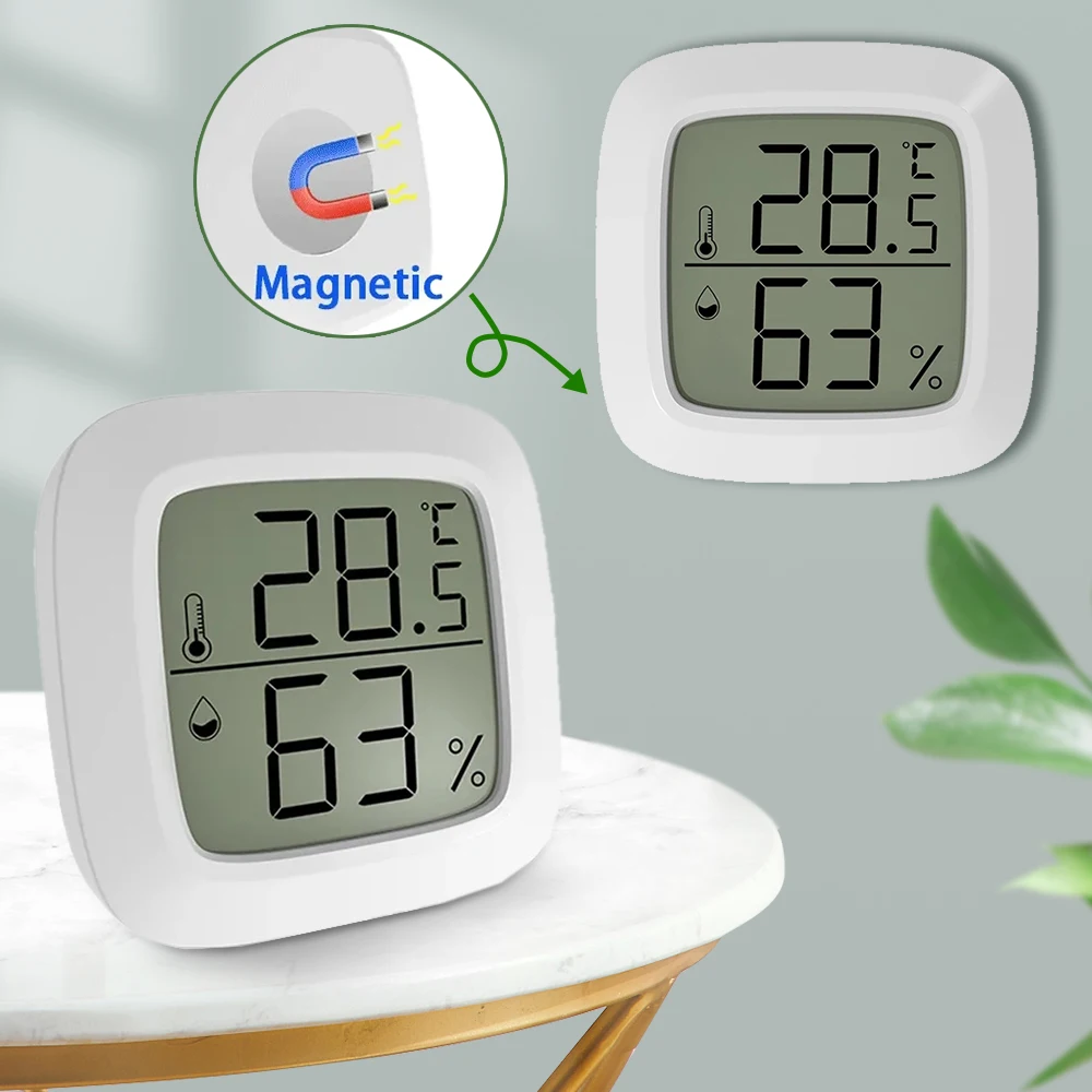 Magnetic Mini LCD Digital Thermometer Room Temperature Sensor Humidity ...