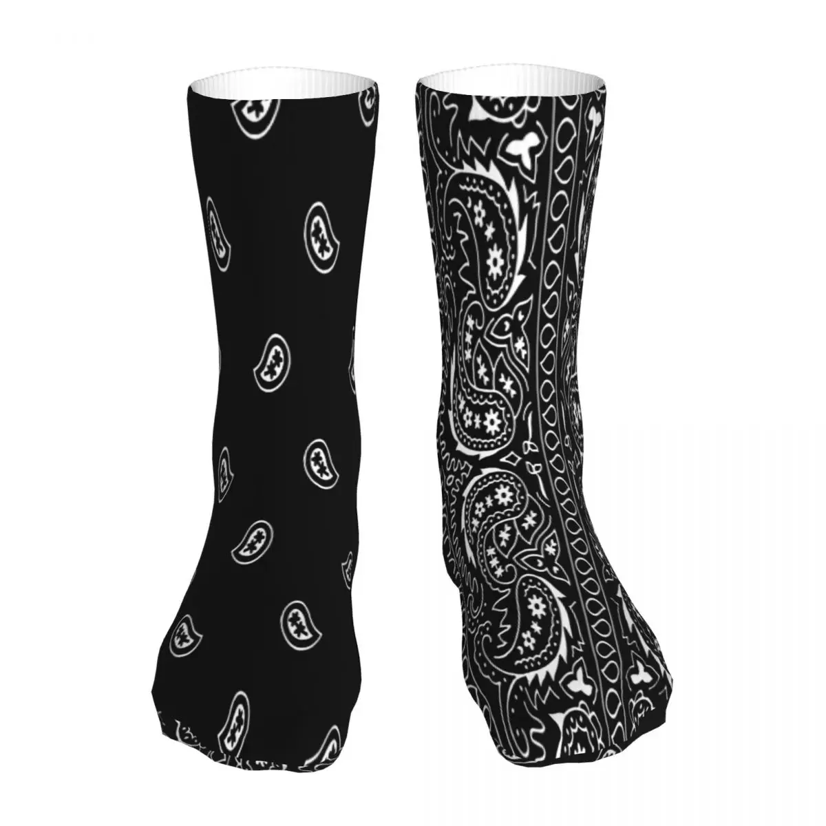 Black And White Paisley Chicano Bandana Style Face Sock Socks Men Women ...
