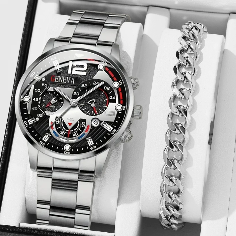 New-Hot-Watches-Fashion-Men-Stainless-Steel-Watch-Luxury-Calendar ...