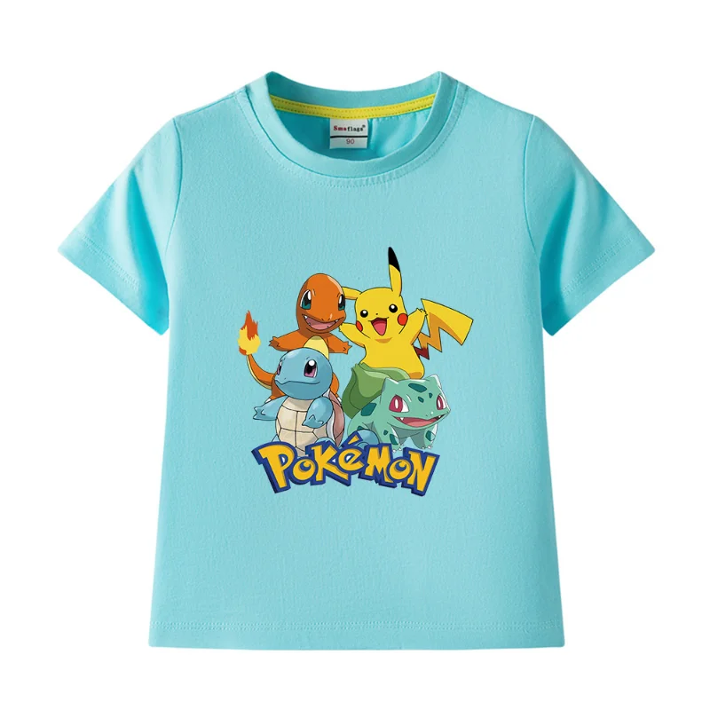 Pokemon ropa para niños figura de Anime Pikachu camiseta gráfica para ...