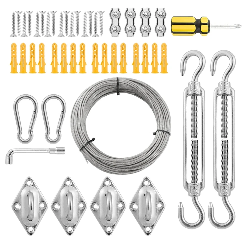 Garden Wire Kit String Lights Hanging Lights Wire Stainless Steel Cable ...