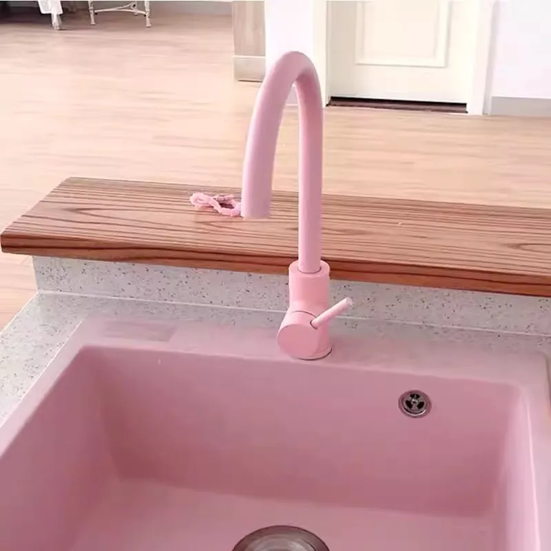 Pink-Love-Color-Bathroom-Sink-Faucet-hot-and-cold-Crane-Brass-Basin ...