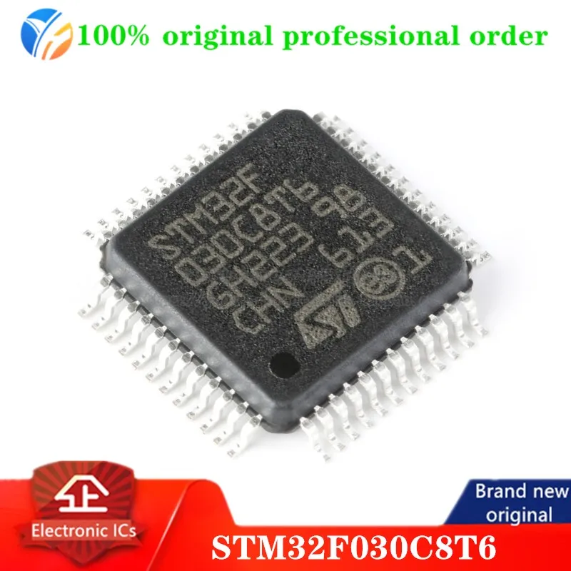 100% original STM32F030C8T6 MCU 32-bit ARM Cortex M0 RISC 64KB Flash 2.5V/3.3V 48-Pin LQFP Tray