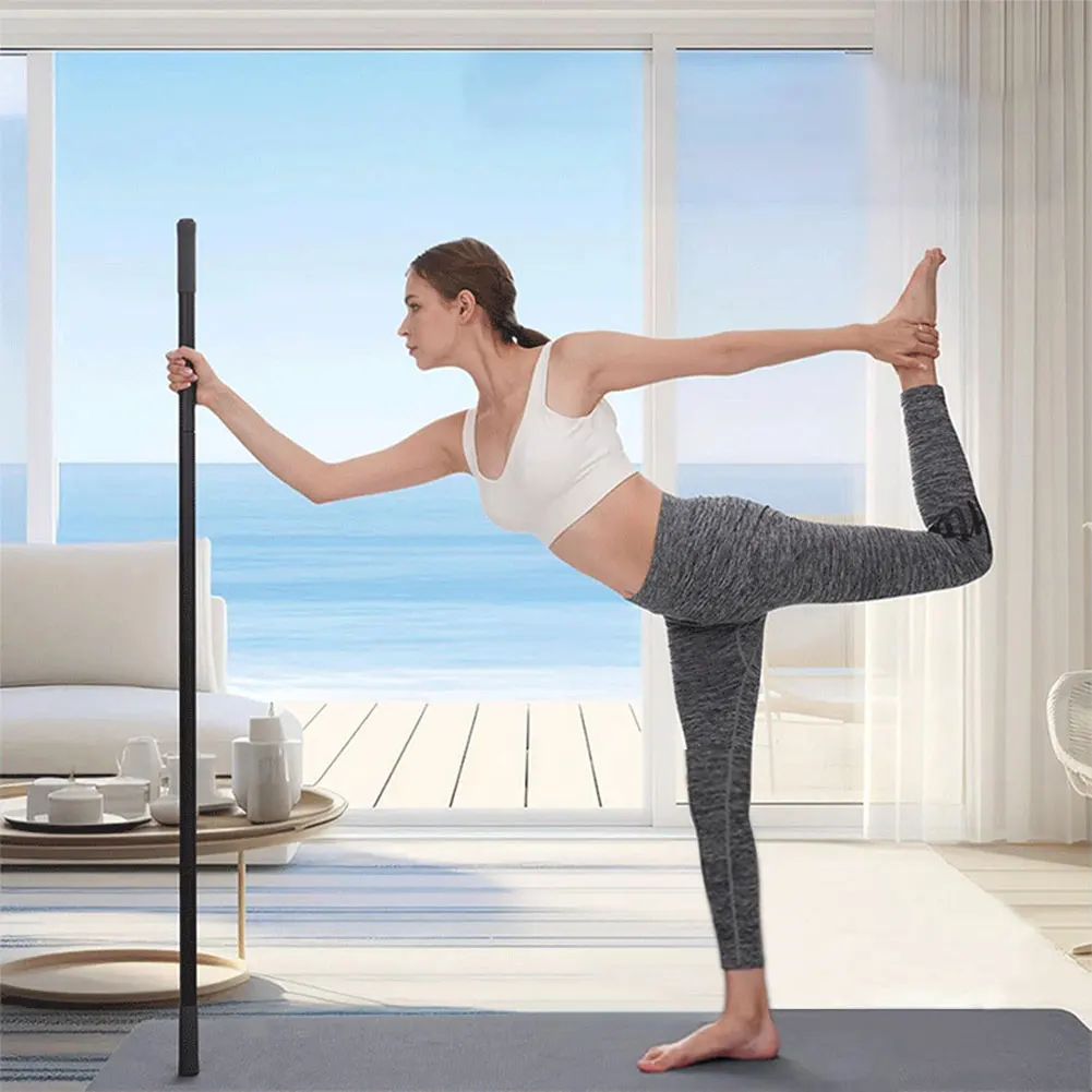Yoga Stick 5 Ft Stretching Stick Adjustable Exercise Stick with Non ...