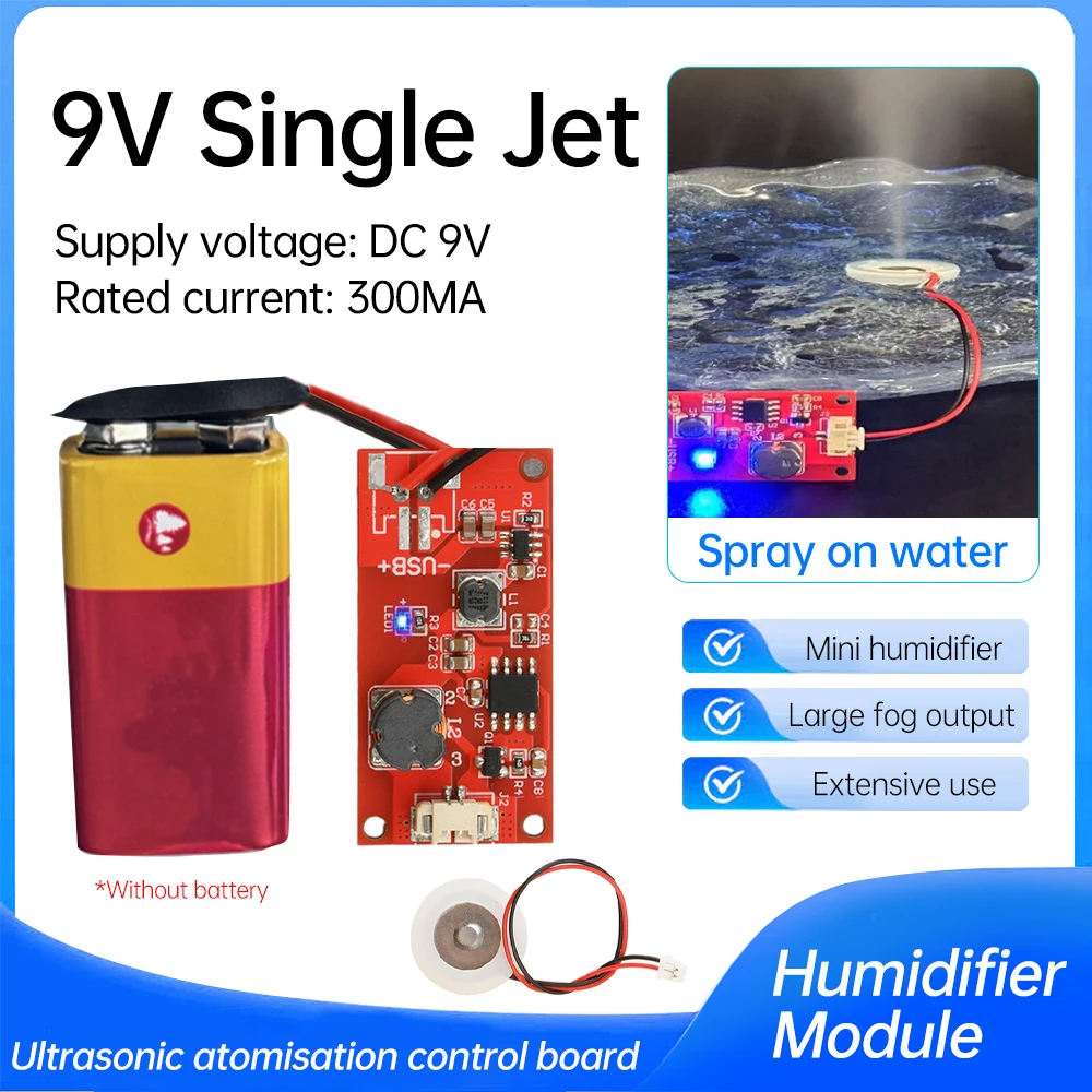 DC 9V Single Spray Humidifier DIY Kit Mini Ultrasonic Atomization ...