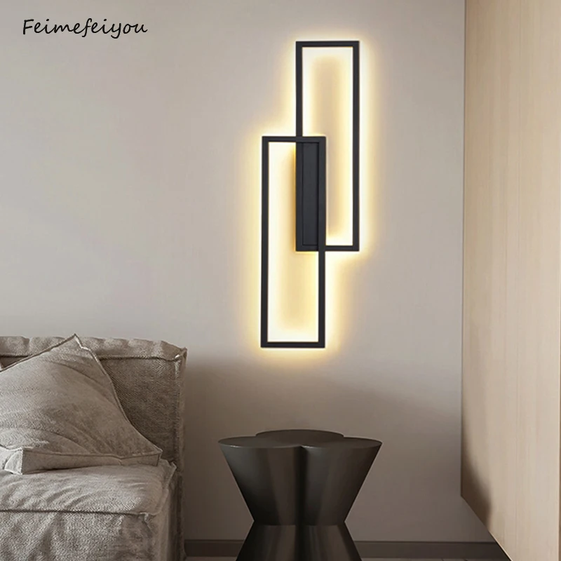 Modern-Led-Wall-Light-Rectangular-Bedside-Wall-Lamp-Nordic-Living-Room ...