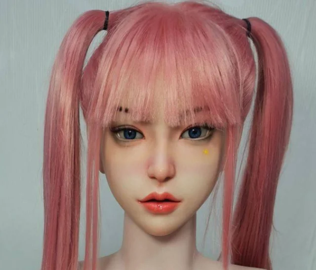 AILIJIA Platinum Silicone Sex Doll Head Planted Hair Lifelike 3D Sex ...