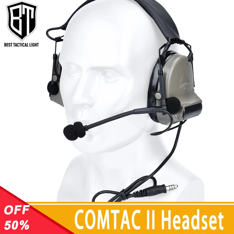 WADSN-Tactical-C2-COMTAC-II-Headset-Kenwood-U94-PTT-Noise-Reduction ...