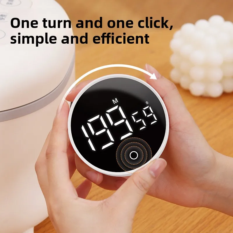 Cube Timer Magnetic Kitchen Digital Timer Manual Countdown Rotary ...