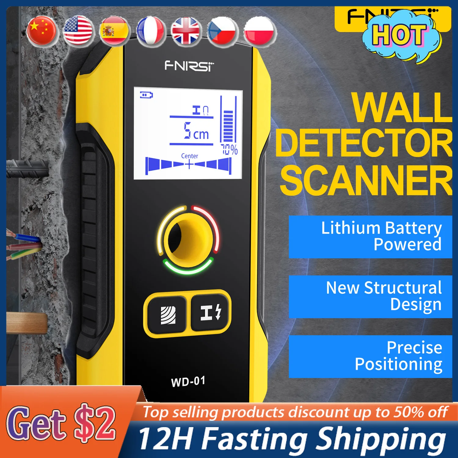 FNIRSI-WD01-WD02-Metal-Detector-Wall-Detectors-Scanner-Positioning-Hole ...