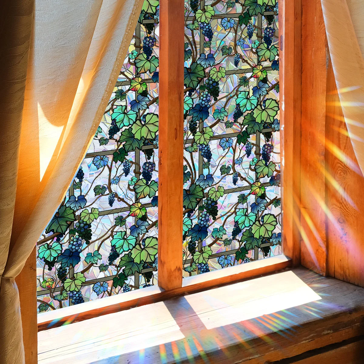 Colorful-Sunlight-Static-Cling-Vine-Window-Stickers-for-Window-Showcase ...