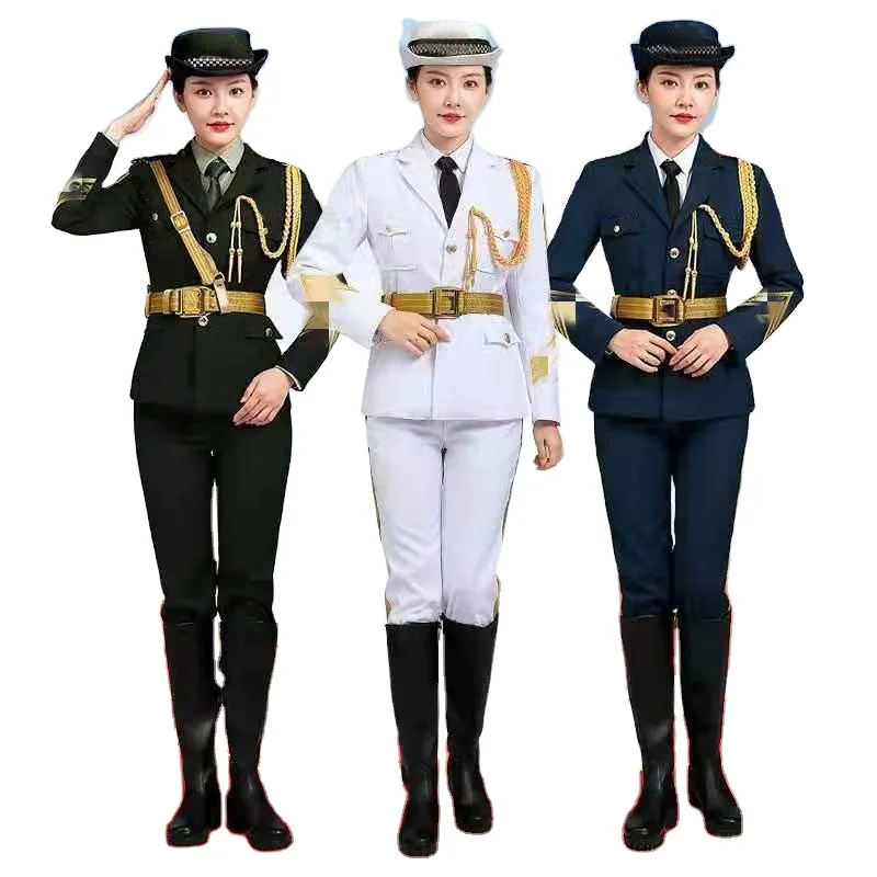 Uniforme-militar-con-cintur-n-de-oro-para-mujer-traje-de-guardia-de ...