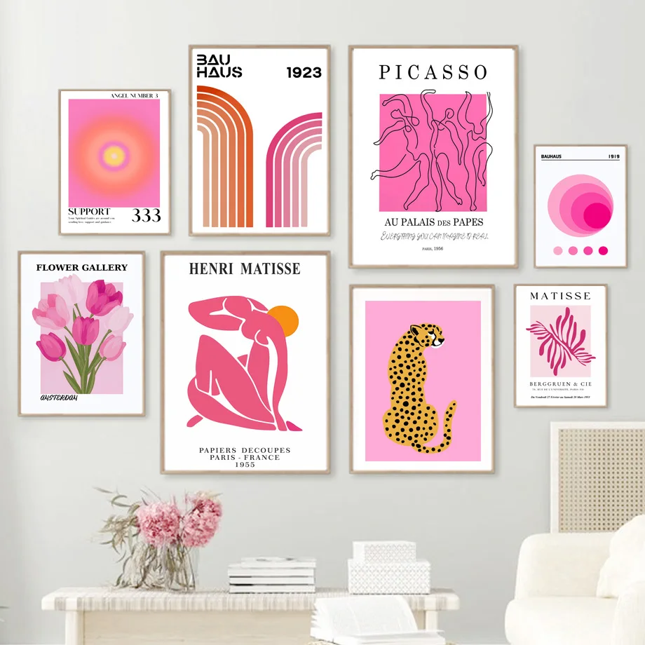 Matisse-Bauhaus-Angel-Number-Picasso-Flower-Gallery-Wall-Art-Canvas ...