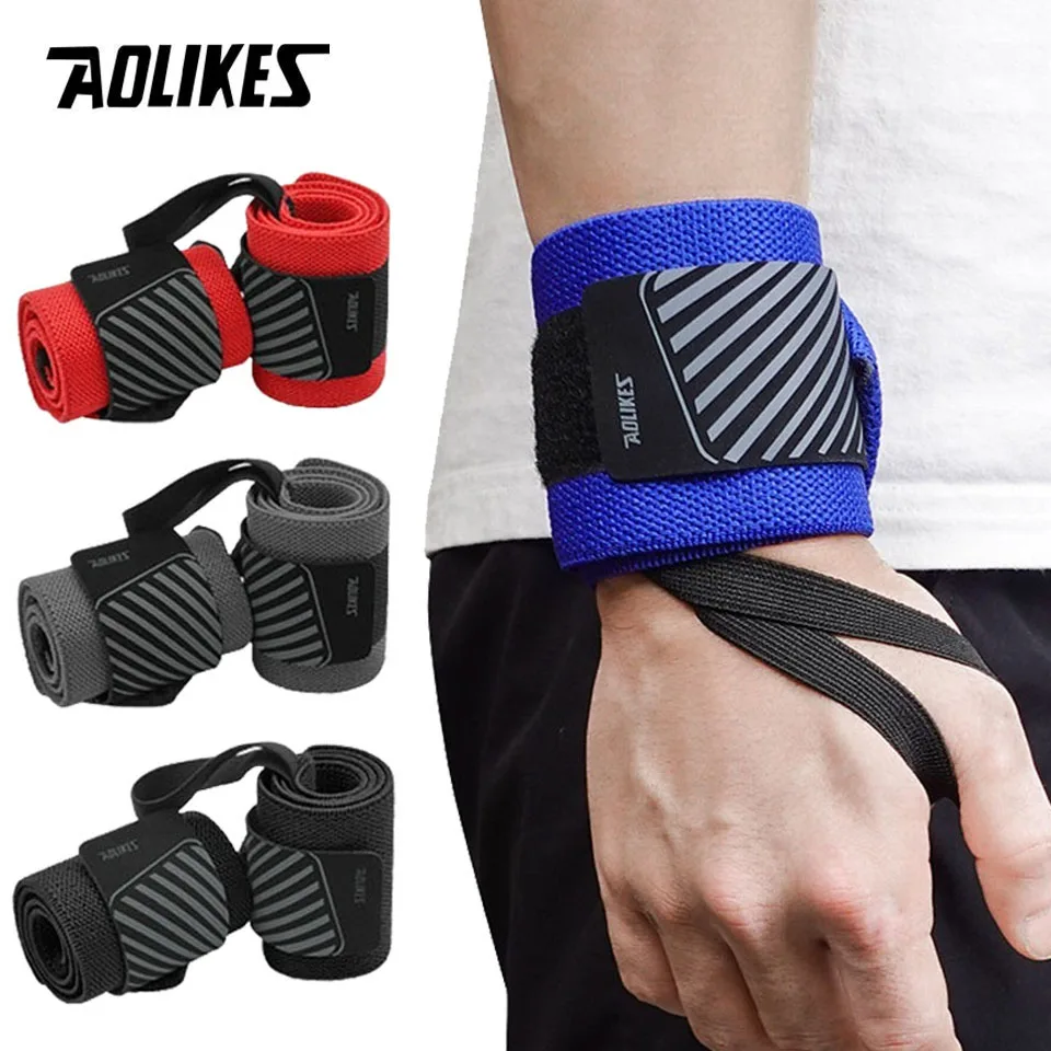 AOLIKES 1 Pair Wristband Wrist Support Weight Lifting Gym Training ...