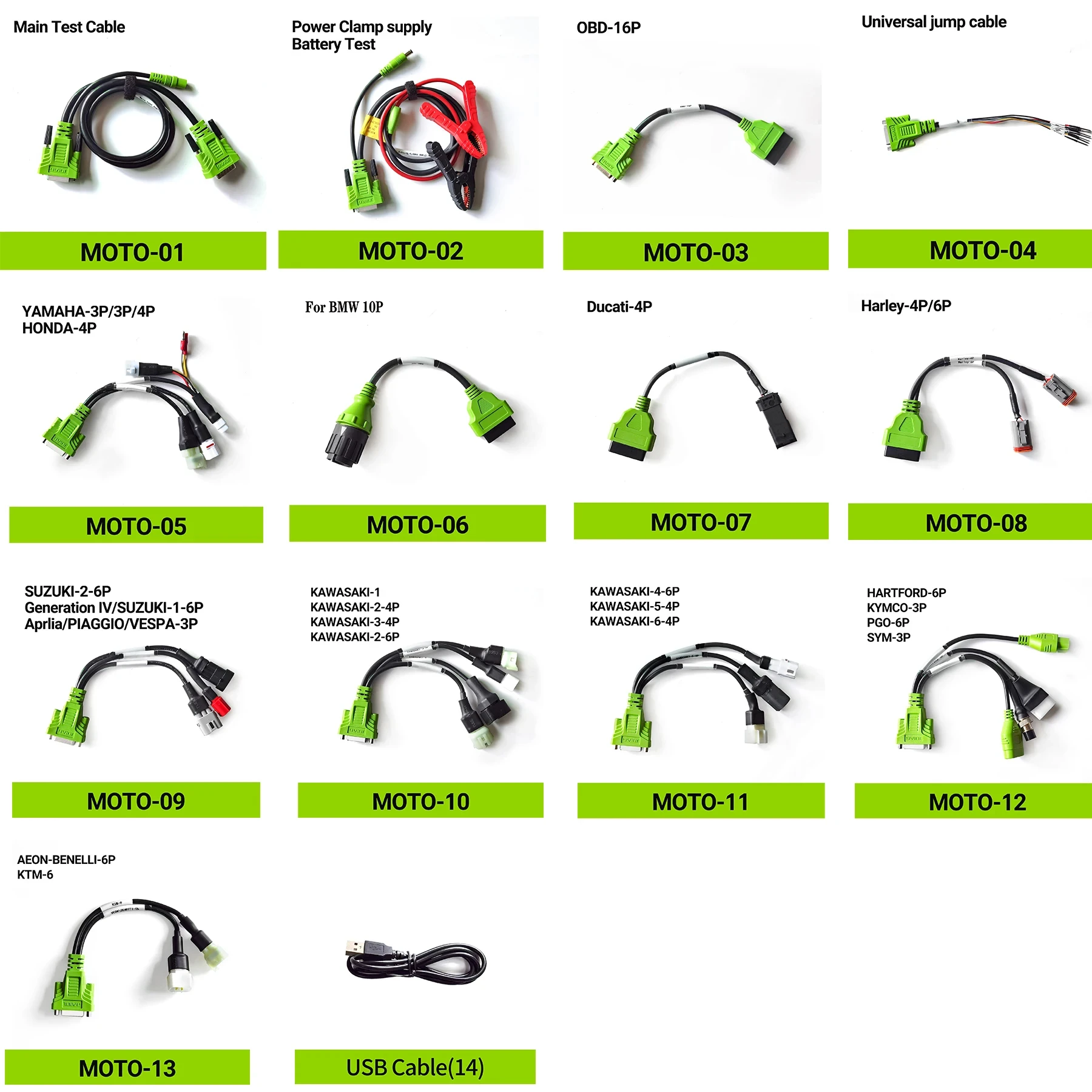 Motorcycle Diagnostic OBD2 Scanner Adapter Cable For BMW 10P For Ducati ...