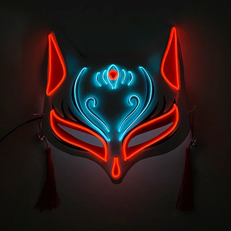 Holiday-Light-Up-Neon-Disguise-Half-Face-Ball-Mask-LED-Luminous-Fox ...