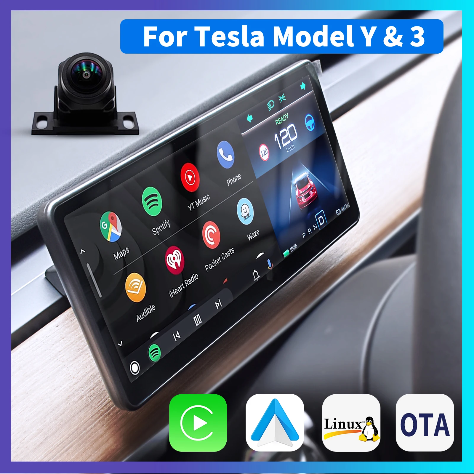 Model-Y-Front-Display-Carplay-Speedometer-Head-Up-High-Dashboard-Driver ...