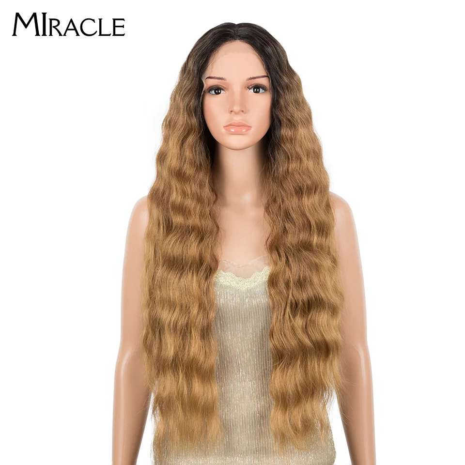 MIRACLE-Synthetic-Lace-Wig-Long-Deep-Wavy-Ombre-Blonde-High-Temperature ...