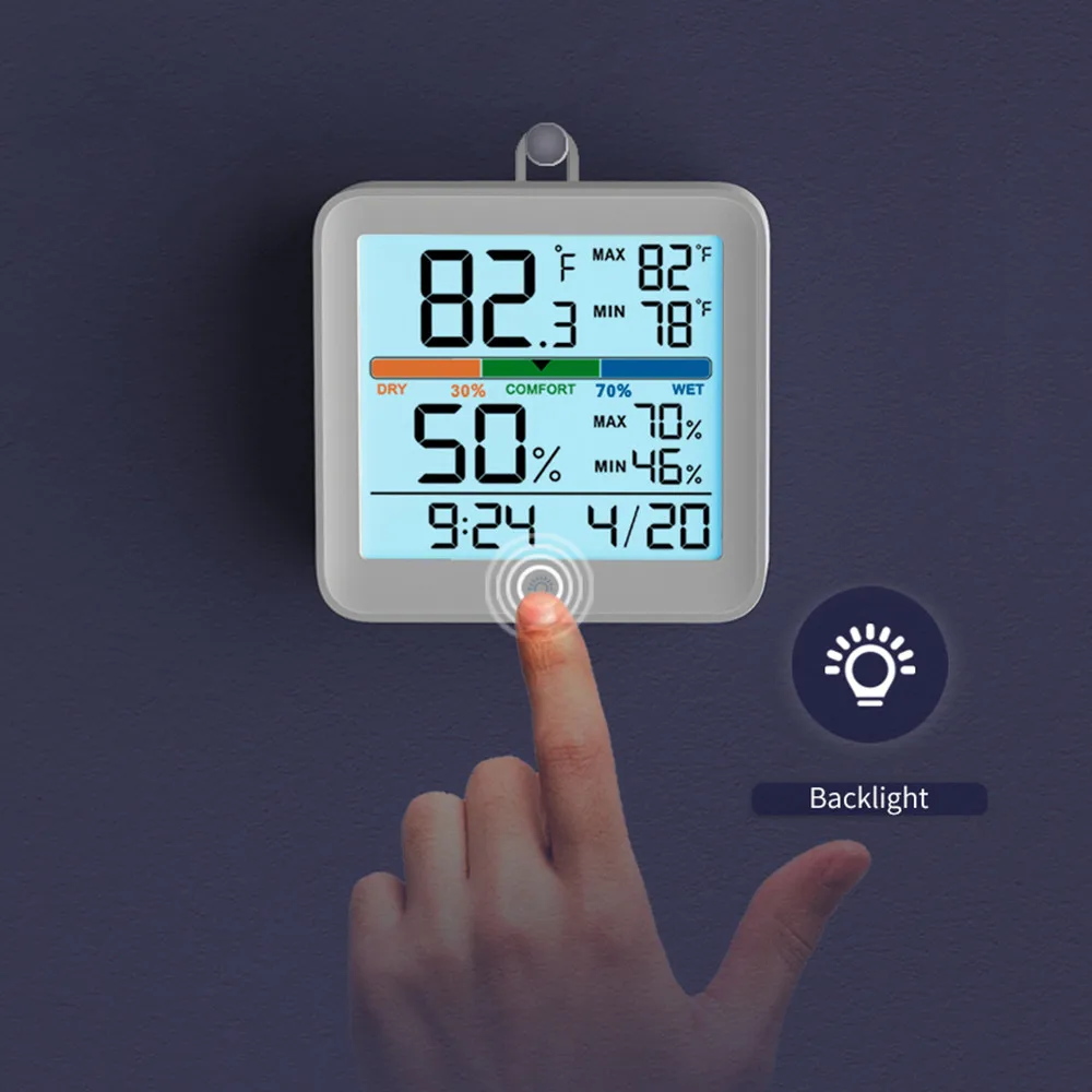 Miiiw-Mute-Temperature-And-Humidity-Clock-Home-Indoor-High-precision ...
