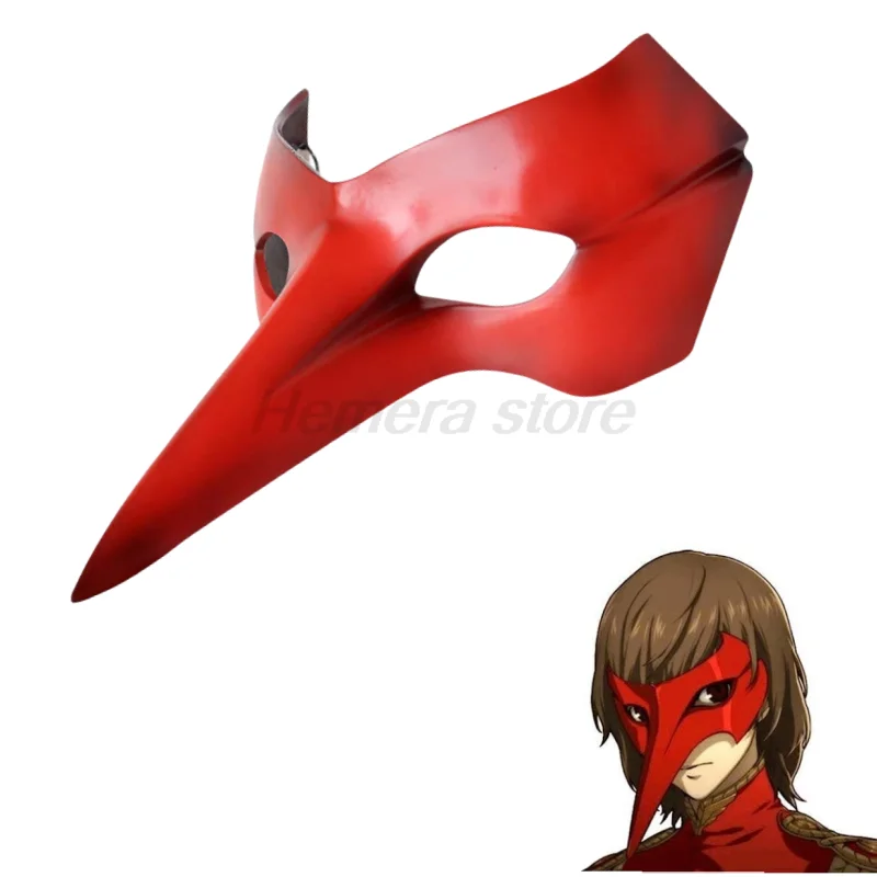 Goro Akechi Mask Cosplay Anime Persona 5 Role Crow Half Face Helmet ...