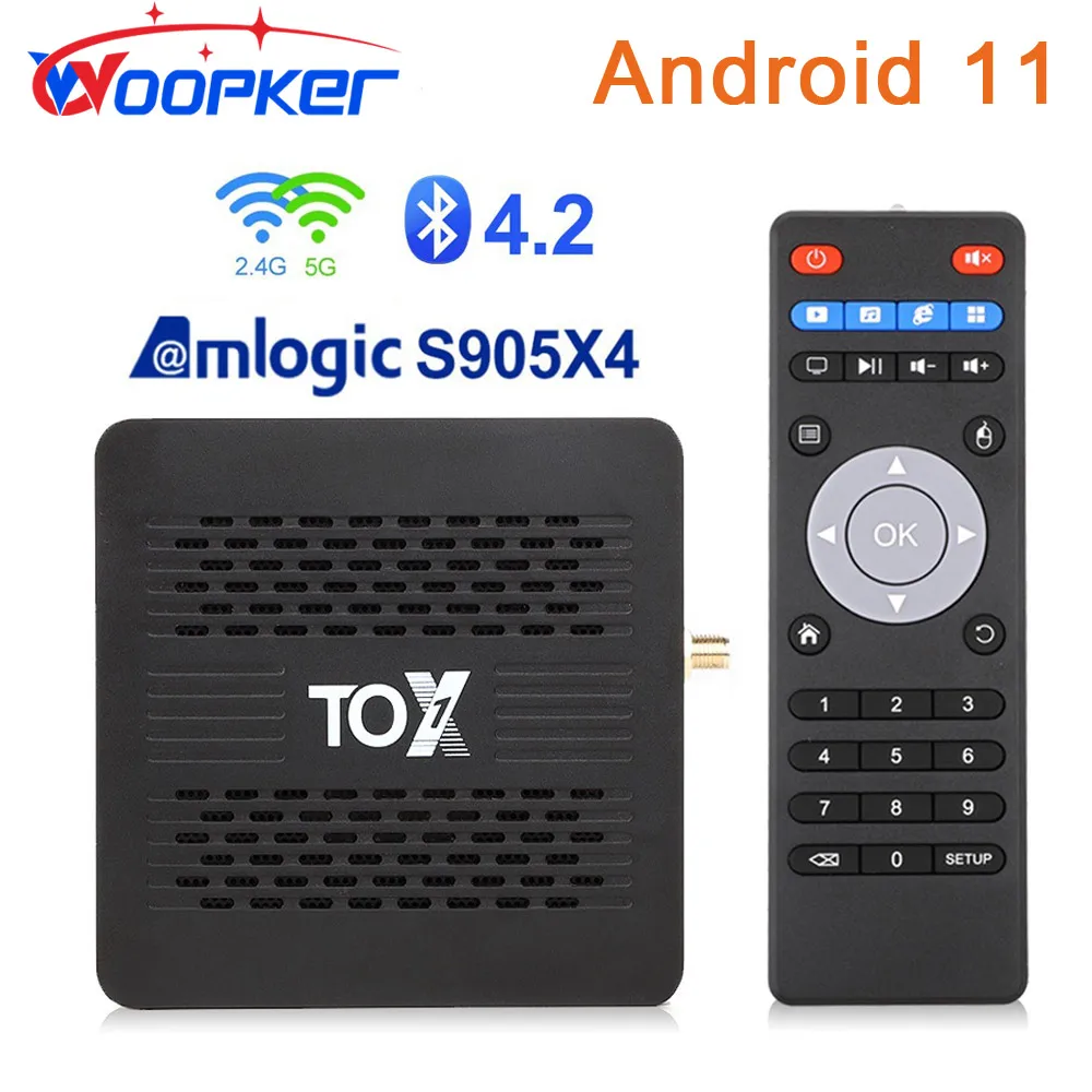 Woopker TOX3 TV BOX Amlogic S905X4 TVBox Android 11 4GB/32GB 2T2R 2.4G ...