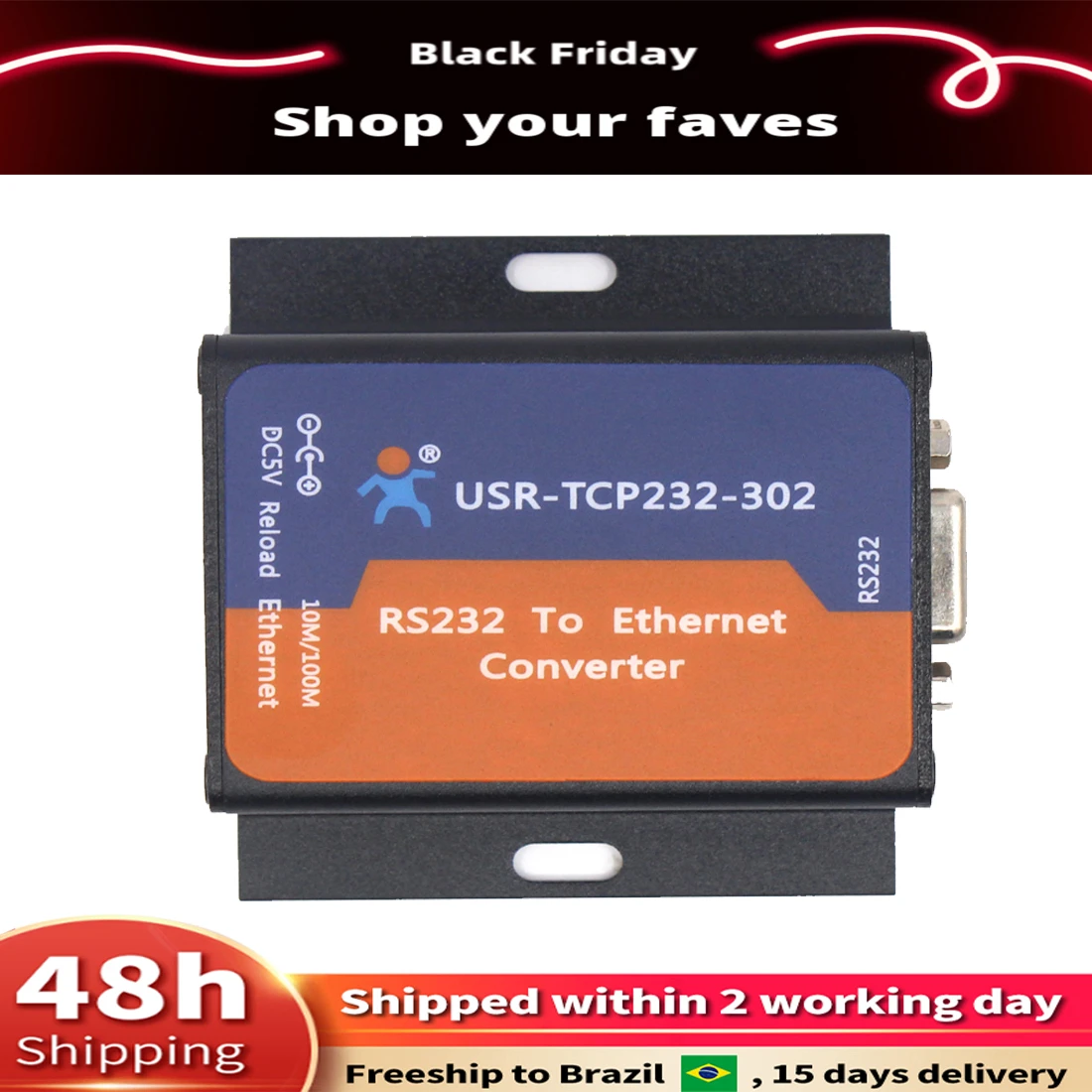 Usr-tcp232-302 1-port Low Cost Serial Rs232 To Ethernet Converters Tiny Size Serial Rs 232 To ...