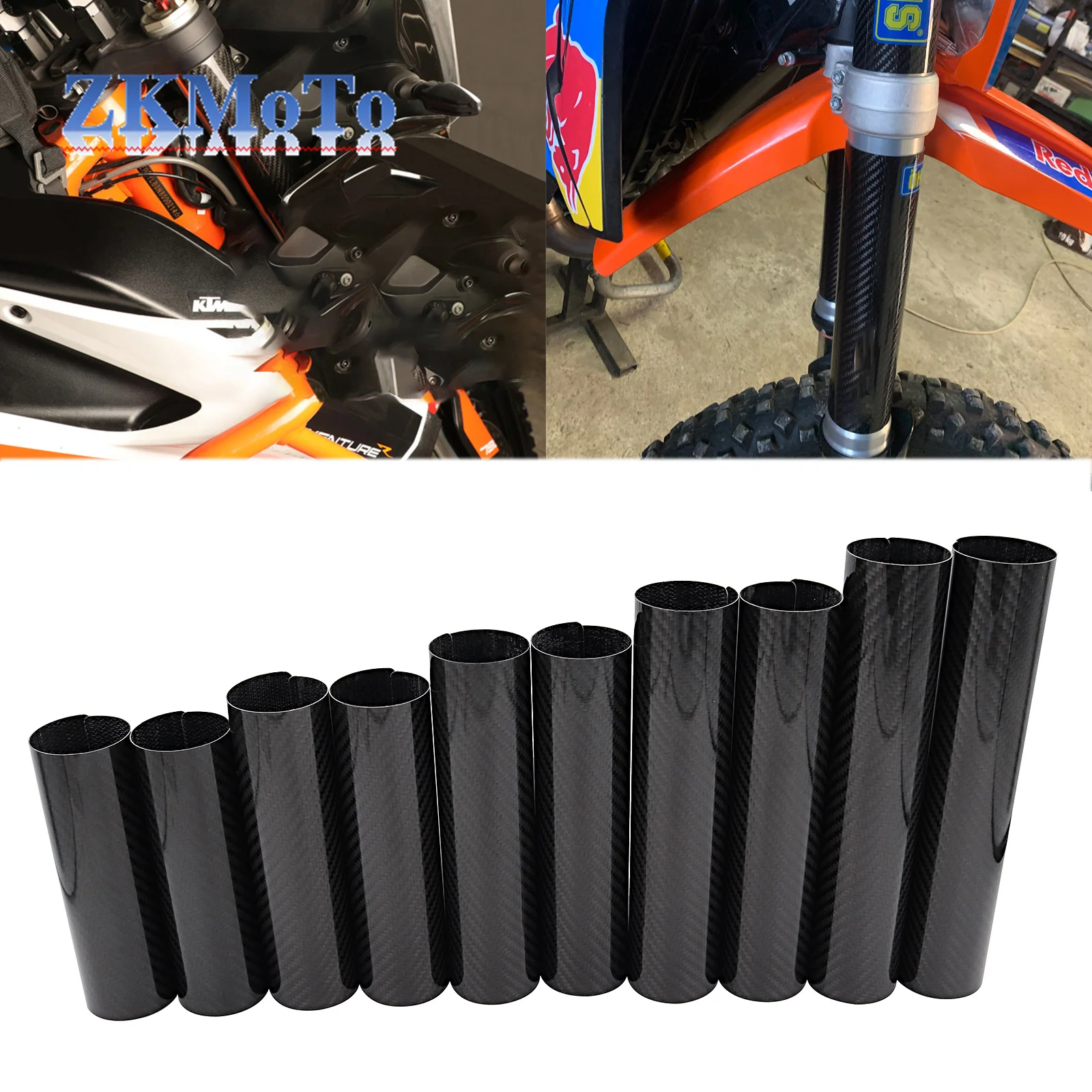 Motorcycle 150-250MM Carbon Fiber Adjustable Front Fork Shock Guard ...
