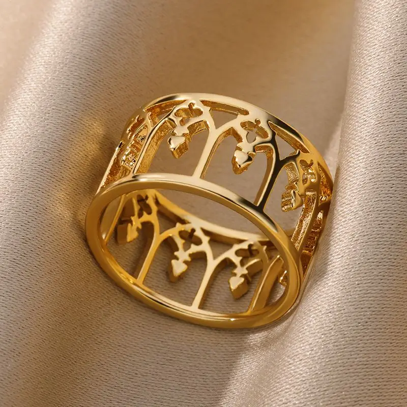 Hollow-Rings-For-Women-Men-Vintage-Stainless-Steel-Couple-Ring-Luxury ...