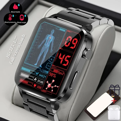 Smart Watch Body Temperature Blood Monitor Bluetooth Blood Oxygen NFC ...