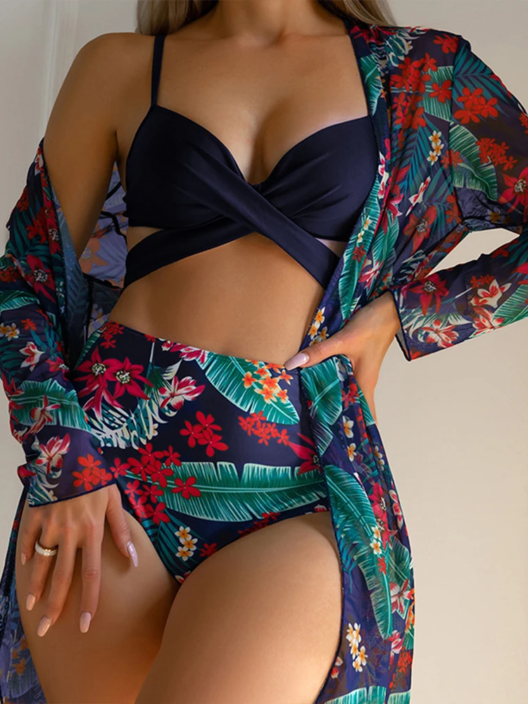 Floral-Criss-Cross-High-Waist-Bikini-Set-Cover-Up-Swimsuit-Push-Up-Long-Sleeve-Three-Pieces.jpg