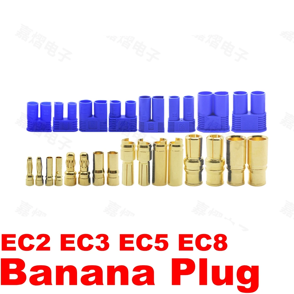 1Pcs-EC2-EC3-EC5-EC8-Gold-Plated-Male-Female-Bullet-Banana-Plug ...