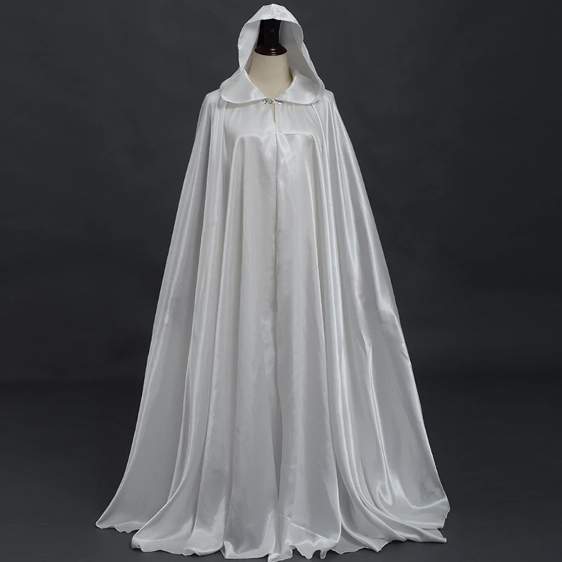 Satin Hood Cloak Wedding Wrap Halloween Costumes Medieval Witch ...