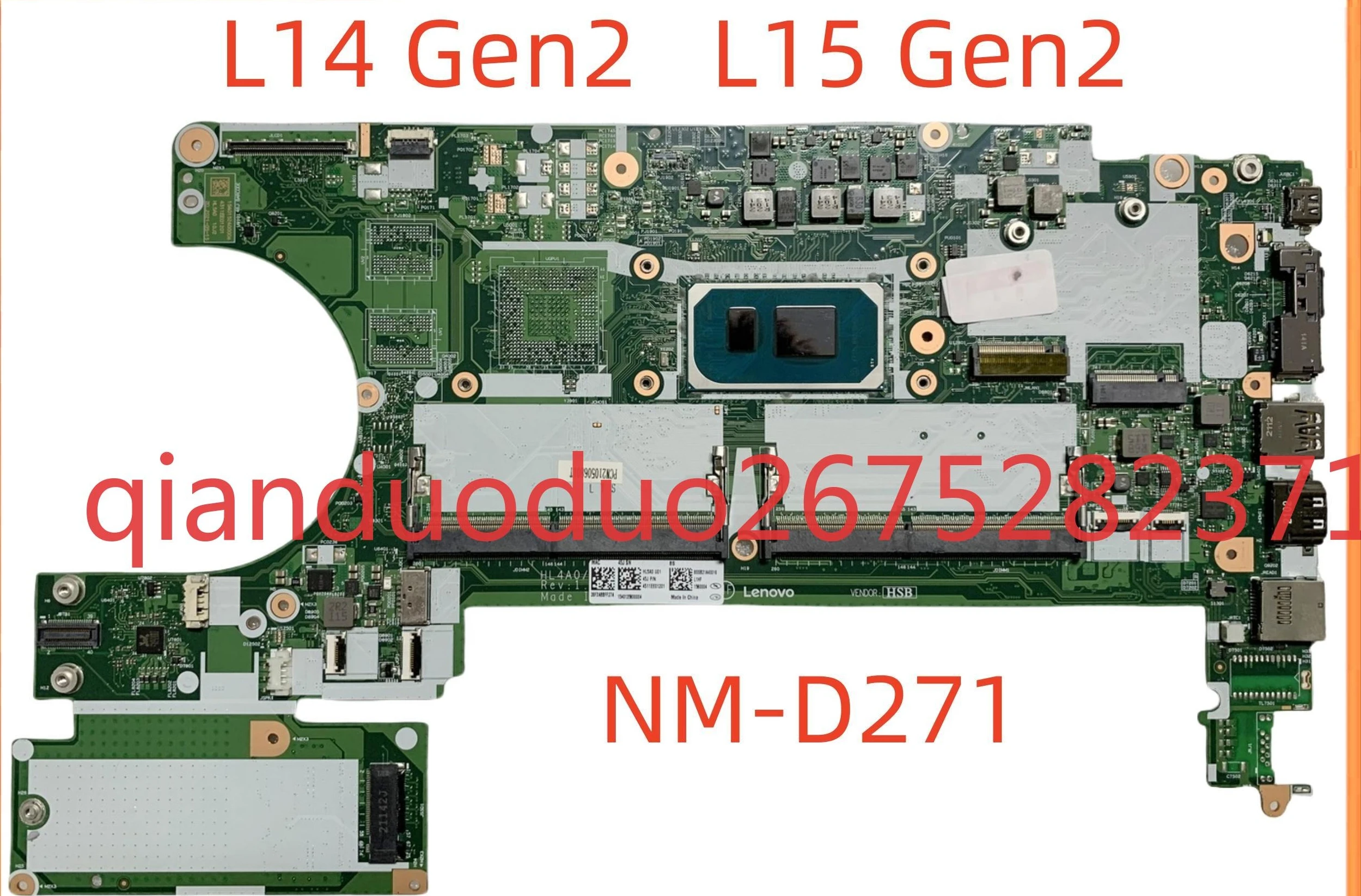 For Lenovo ThinkPad L14 Gen2 L15 Gen2 main board NM-D271 NM-D272 ...